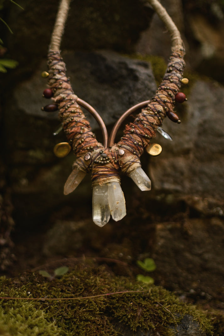 Afterlife Necklace with Clear Crystals – Intambo Jewelleries